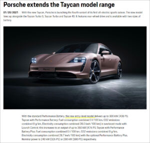 ポルシェタイカンにベースモデル登場