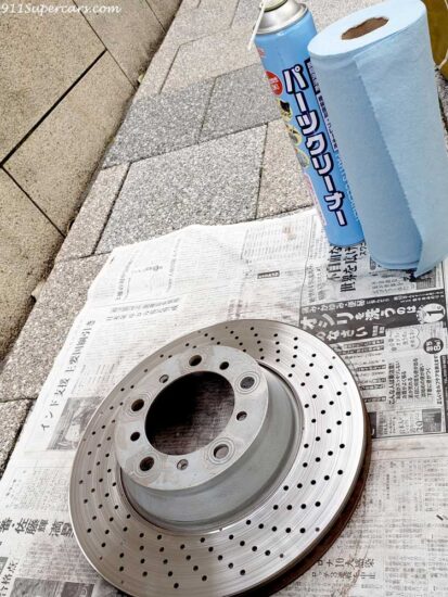 ポルシェのブレーキローター塗装