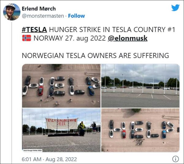 もう、イーロンったら！(3回目)：ノルウェーでのテスラに対するハンガーストライキ