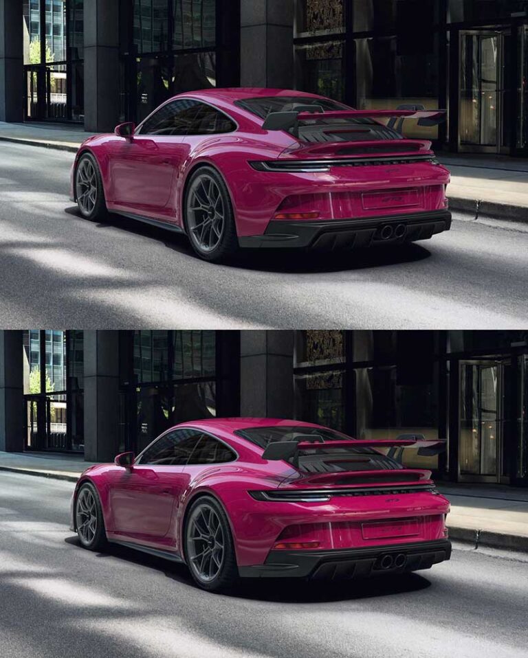 ポルシェのルビーストーンレッド、ルビースター、ルビースターネオの色の違い