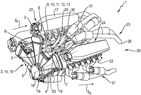 ポルシェが3つのターボを備えたW18エンジンの特許を出願
