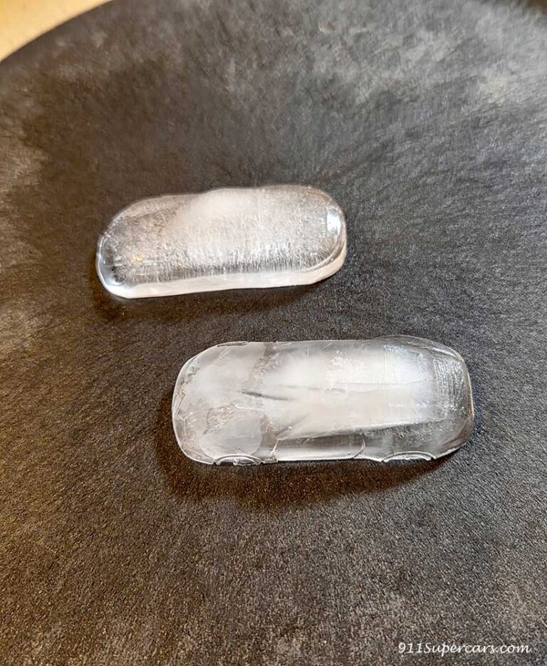 ポルシェ雪遊びと911のアイスキューブトレーで作った氷たち